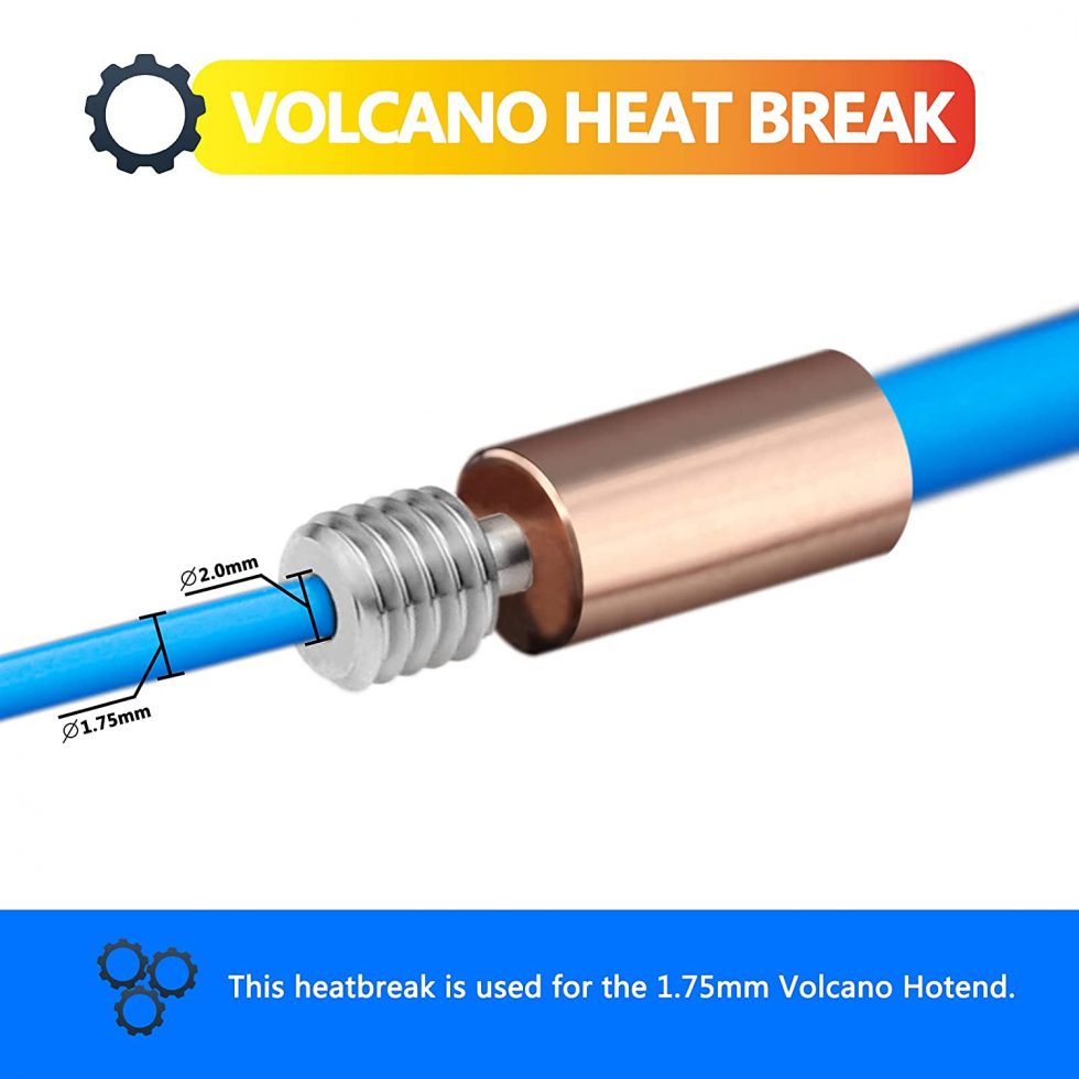 Titanium & Copper Bi-Metal Heatbreak Smooth Barrel | Gabby 3D